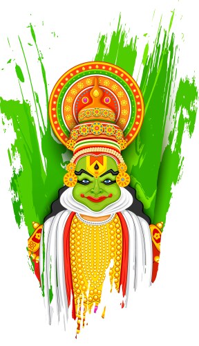 Colorful kathakali face Royalty Free Vector Image