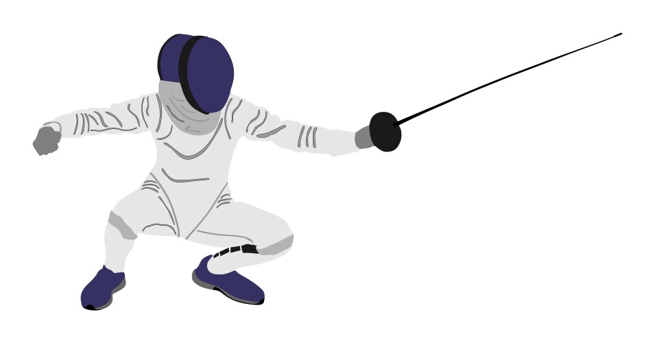 Man fencing player isolated Royalty Free Vector Image