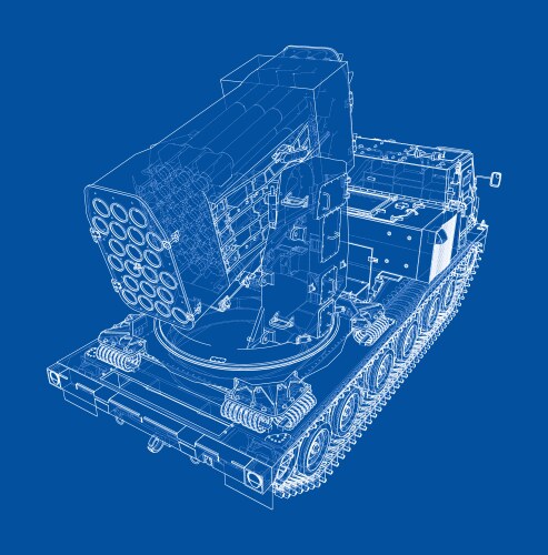 Military track missile system Royalty Free Vector Image