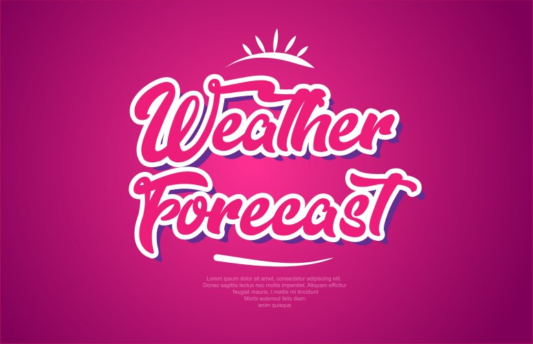 Weather word text typography pink design icon Vector Image