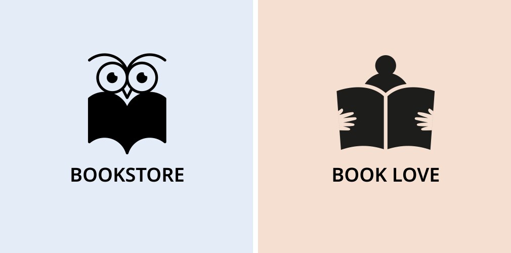 Minimalist book reading and writing logo minimal Vector Image