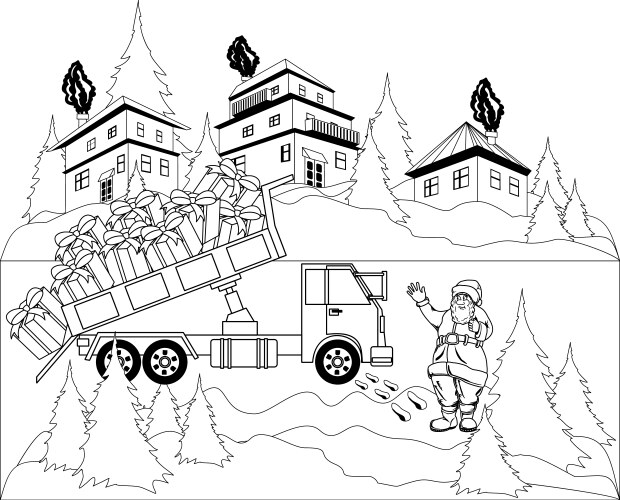 Santa claus with map Royalty Free Vector Image