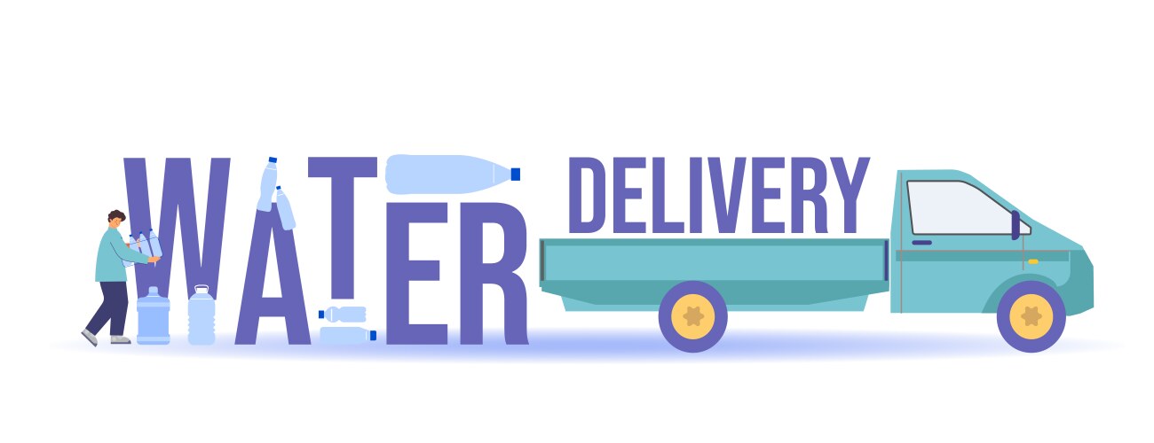 Water delivery isolated Royalty Free Vector Image