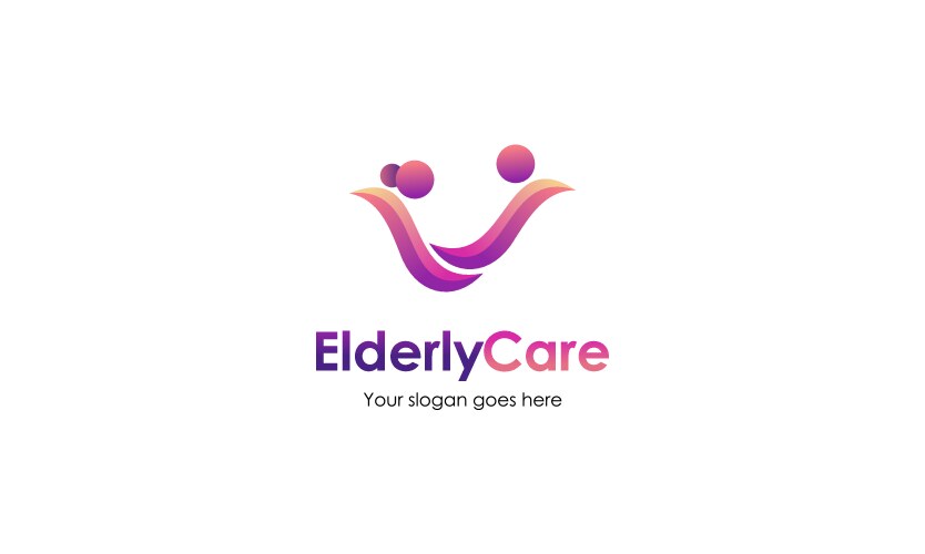 Elderly care logo design best Royalty Free Vector Image