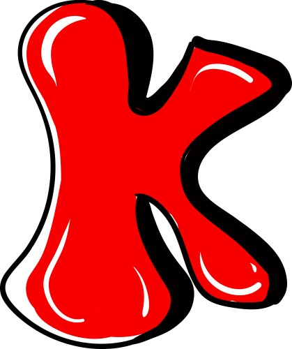 Letter k on white background Royalty Free Vector Image