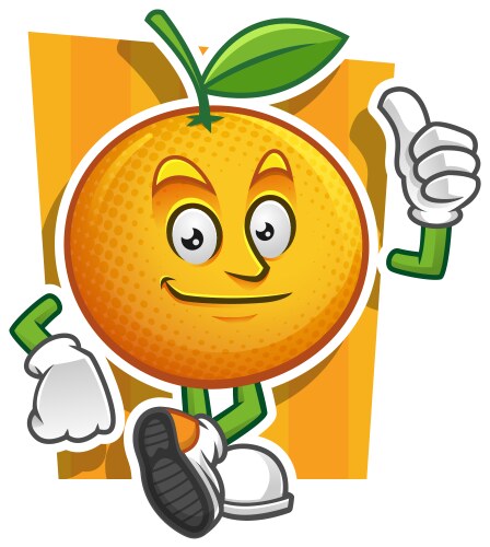 Cute orange cartoon mascot character Royalty Free Vector