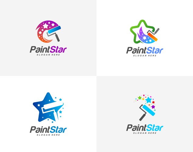 Star paint logo design creative Royalty Free Vector Image