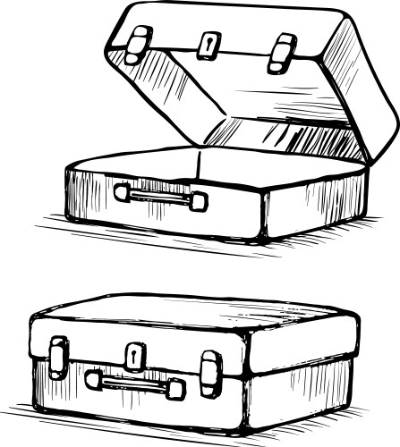 Open suitcase icon outline style Royalty Free Vector Image