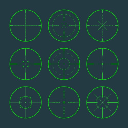 Optical sight isometric blueprints Royalty Free Vector Image