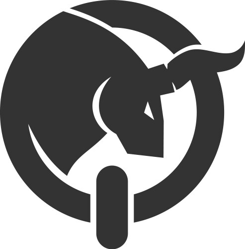 Bull run icon brand identity Royalty Free Vector Image