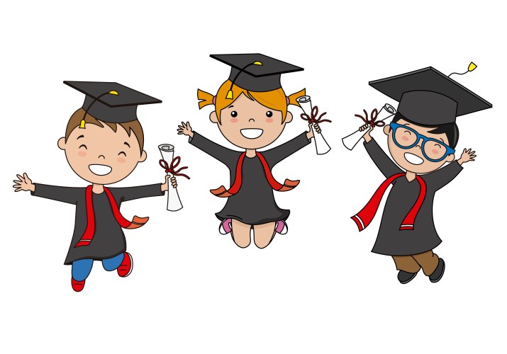 Children celebrating end year Royalty Free Vector Image