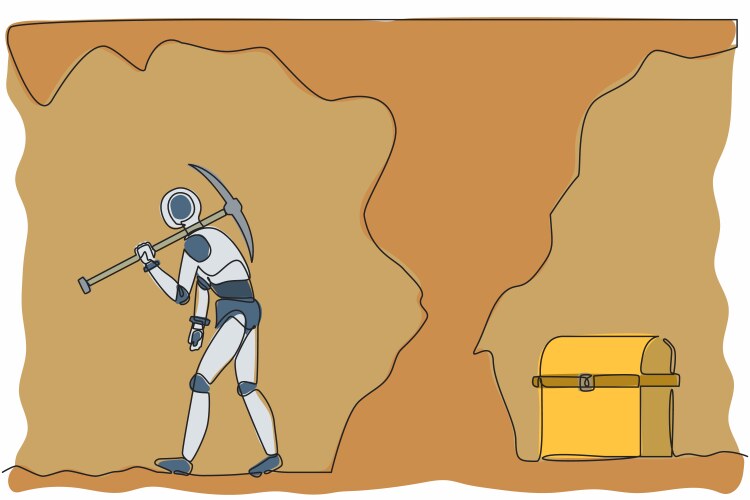 Continuous one line drawing robot gives up Vector Image Continuous one line drawing robot gives up Vector Image