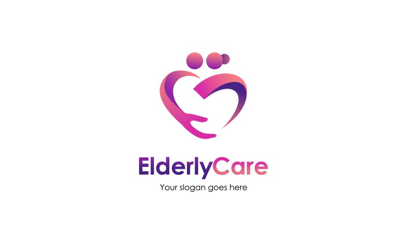 Elderly care logo design best Royalty Free Vector Image