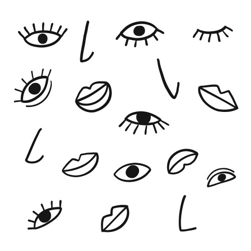 Contour nose shapes set Royalty Free Vector Image