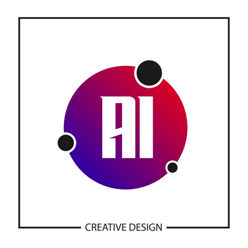 Initial letter ai logo template design Royalty Free Vector