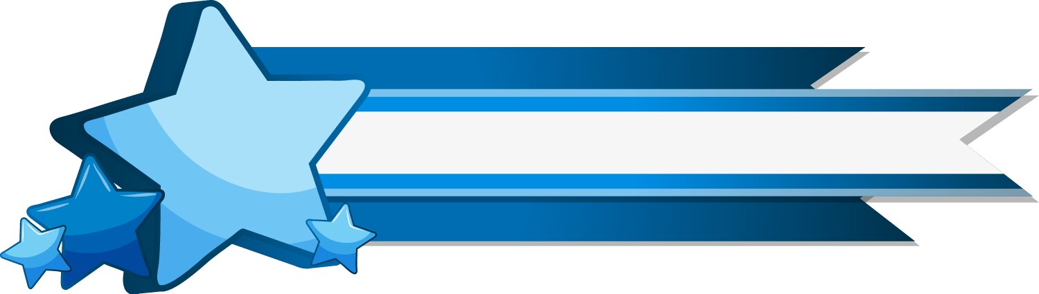 Banner design with blue ribbon and yellow star Vector Image