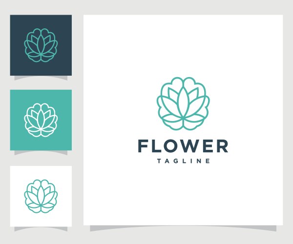 Logo icon simple flower Royalty Free Vector Image