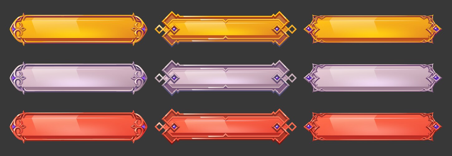 Medieval game menu frames ui elements buttons Vector Image Medieval game menu frames ui elements buttons Vector Image