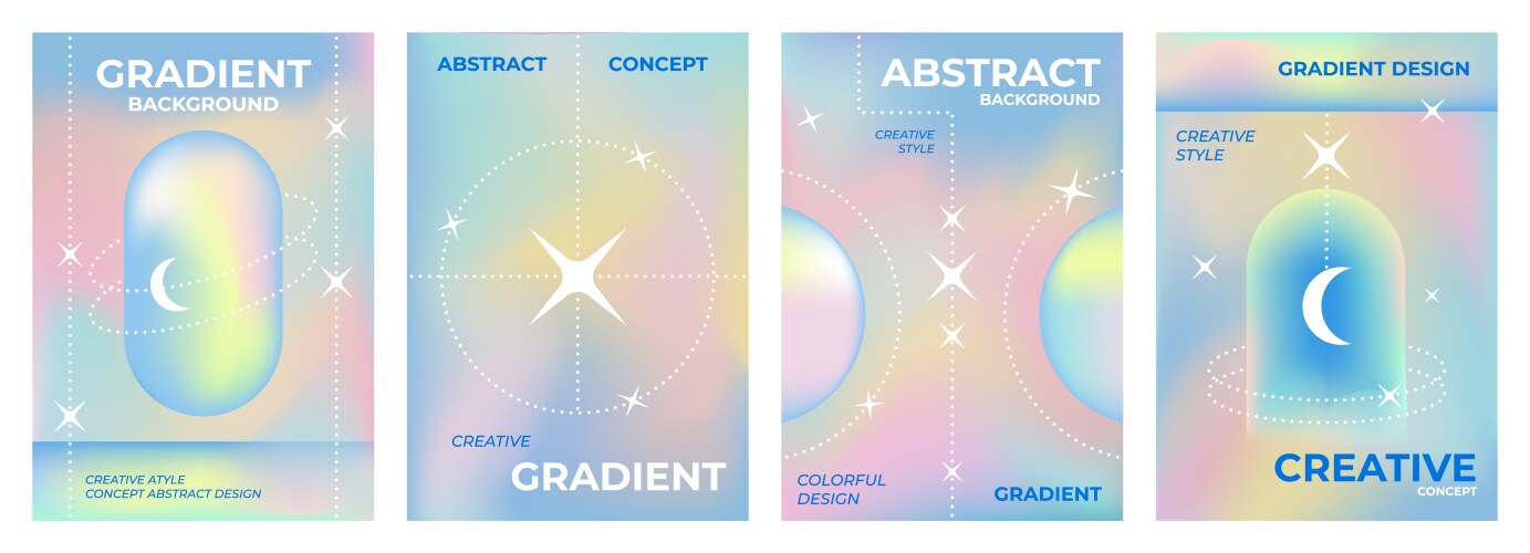 Gradient poster background with abstract shapes Vector Image