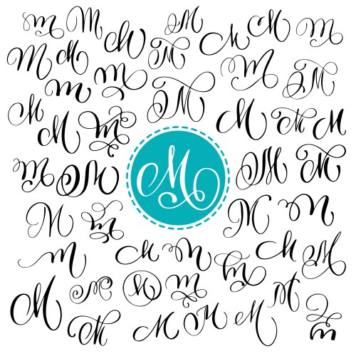 Cursive Font Letter M Vector Images (54)