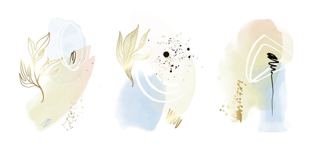 Watercolor pastel boho painting minimalist shapes Vector Image