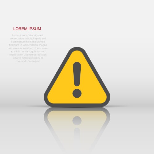 Exclamation mark icon in flat style danger alarm Vector Image