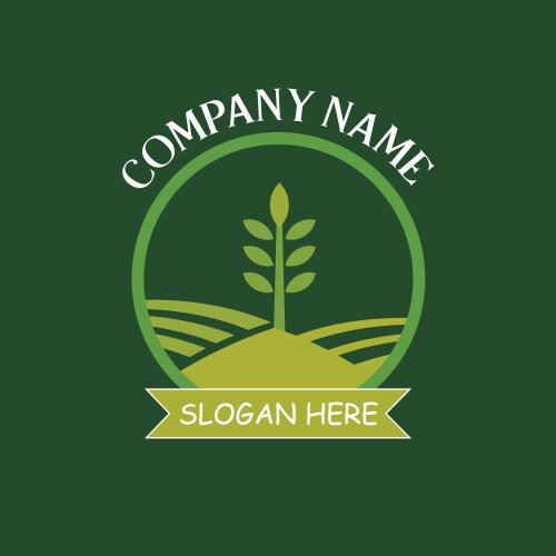 Farming log design agriculture logo Royalty Free Vector