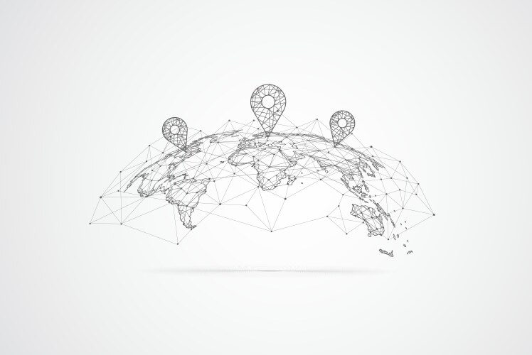 Global network connection world map point Vector Image