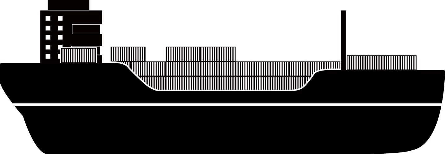 Side view a cruise ship in landscape Royalty Free Vector