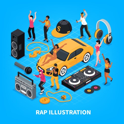 Rap music label Royalty Free Vector Image - VectorStock