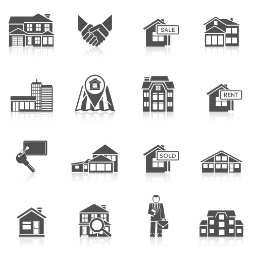 Residential icons of real estate house Royalty Free Vector