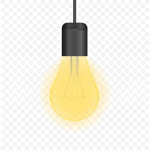 Retro light bulb on transparent background Vector Image
