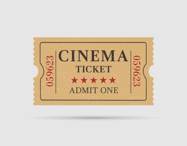 Red cinema ticket Royalty Free Vector Image - VectorStock