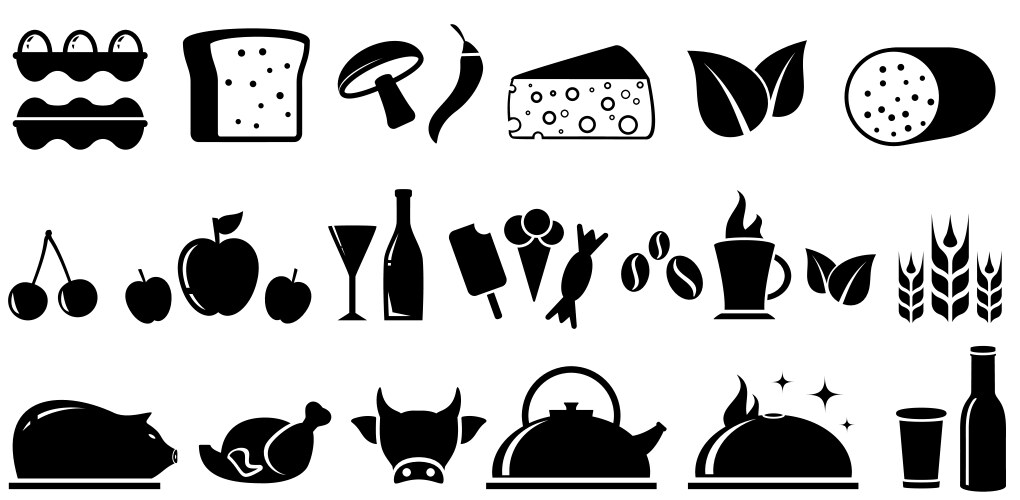 Isolated restaurant food objects Royalty Free Vector Image