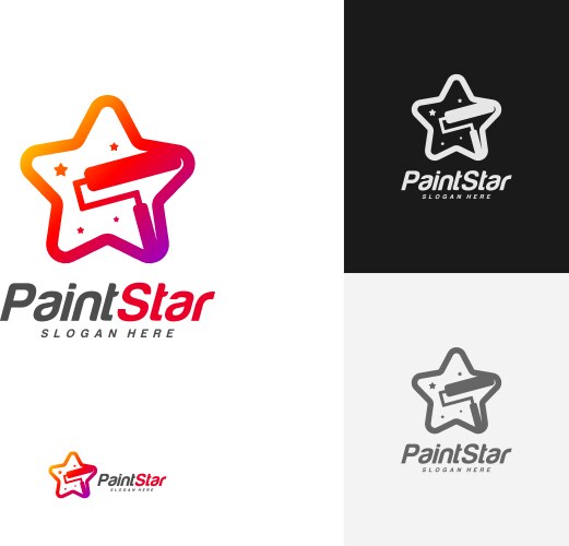 Star paint logo design creative Royalty Free Vector Image