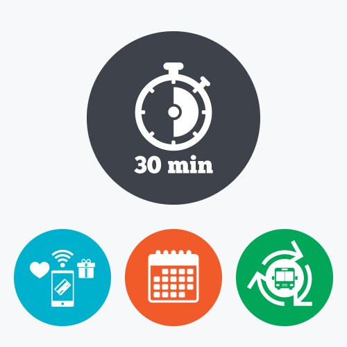 Eight minutes stopwatch icon timer symbol Vector Image Eight minutes stopwatch icon timer symbol Vector Image