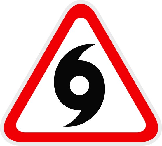 Triangular red warning hazard symbol Royalty Free Vector