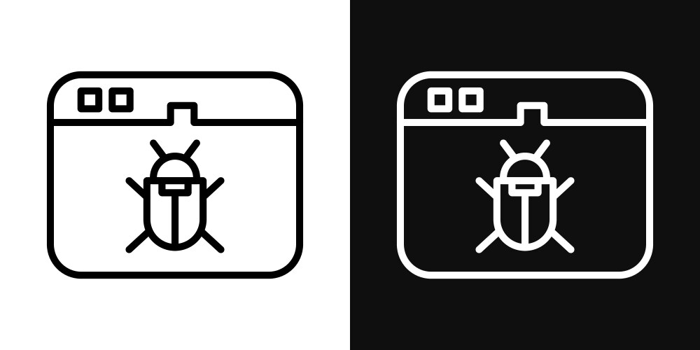Bug Icon Set Malware Computer Virus Symbol Vector Image