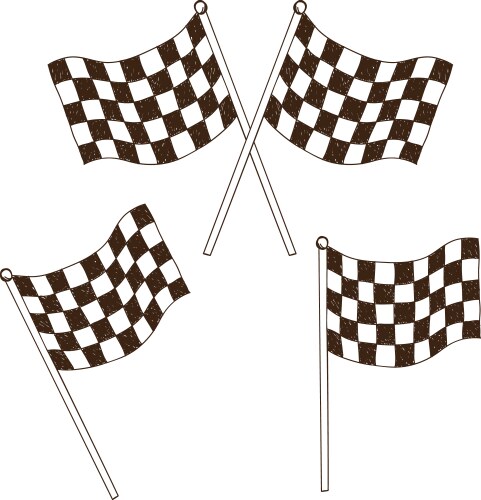 Checkered flag and finish drawing Royalty Free Vector Image