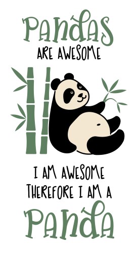 Cute panda simple flat icon with a funny Vector Image