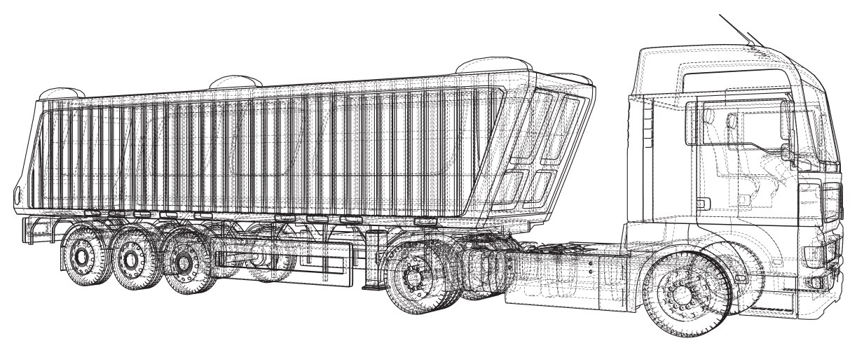 Tipper dump truck lorry Royalty Free Vector Image