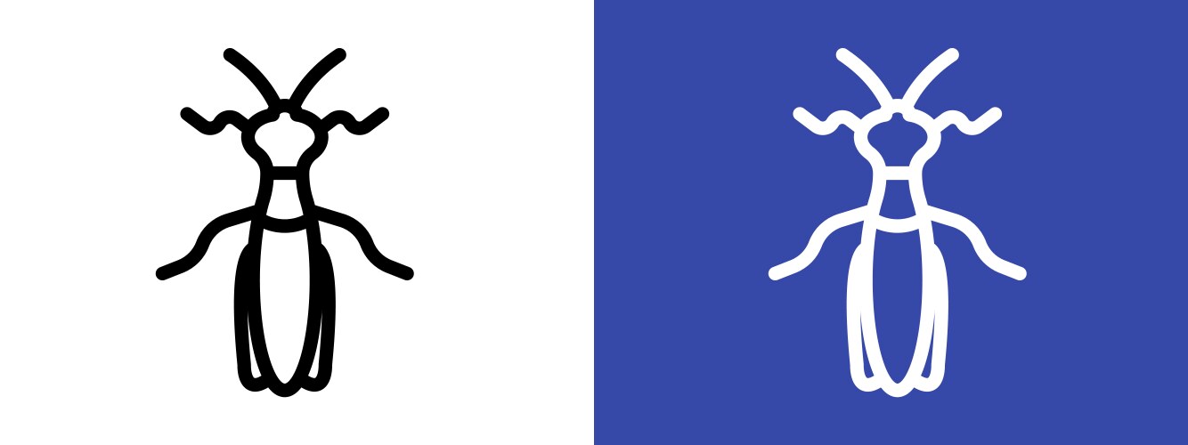 Grasshopper icon 2 outline collection in black Vector Image