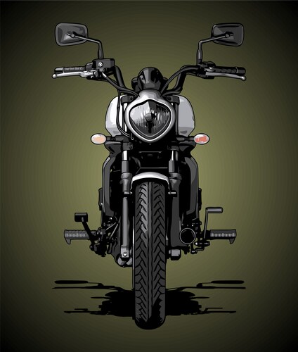 Chopper Motorcycle Front View Vector Images (over 260)