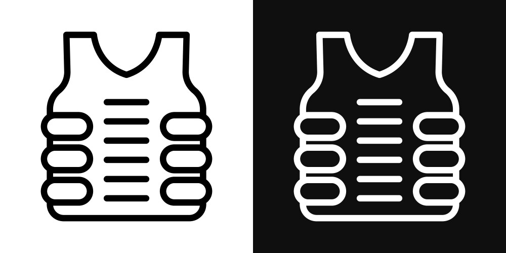 Bulletproof vest icon set military protection Vector Image