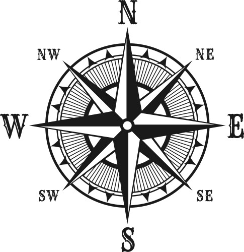 Marine compass Royalty Free Vector Image - VectorStock