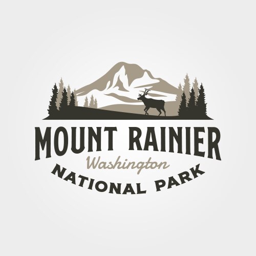 Mount rainier patch logo symbol design us Vector Image