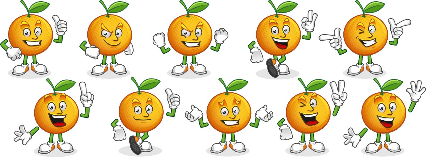 Orange character design or mascot perfect Vector Image