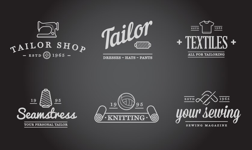 Tailoring tailor shop logo or label atelier Vector Image
