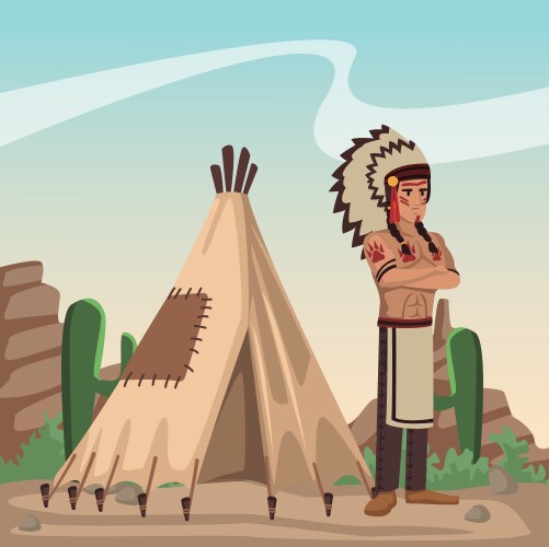 American indian warriors tribe Royalty Free Vector Image