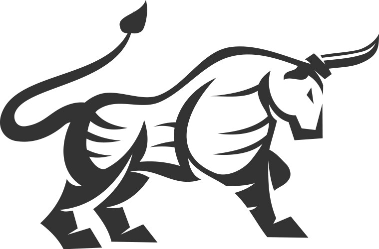 Bull run icon brand identity Royalty Free Vector Image